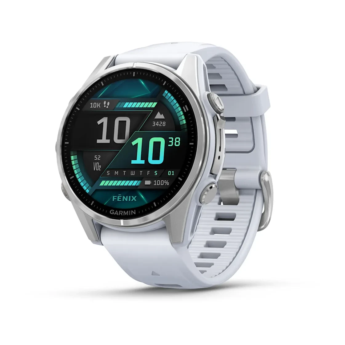Garmin Fenix 8 - 43mm AMOLED - Srebrny z paskiem w kolorze Whitestone ...